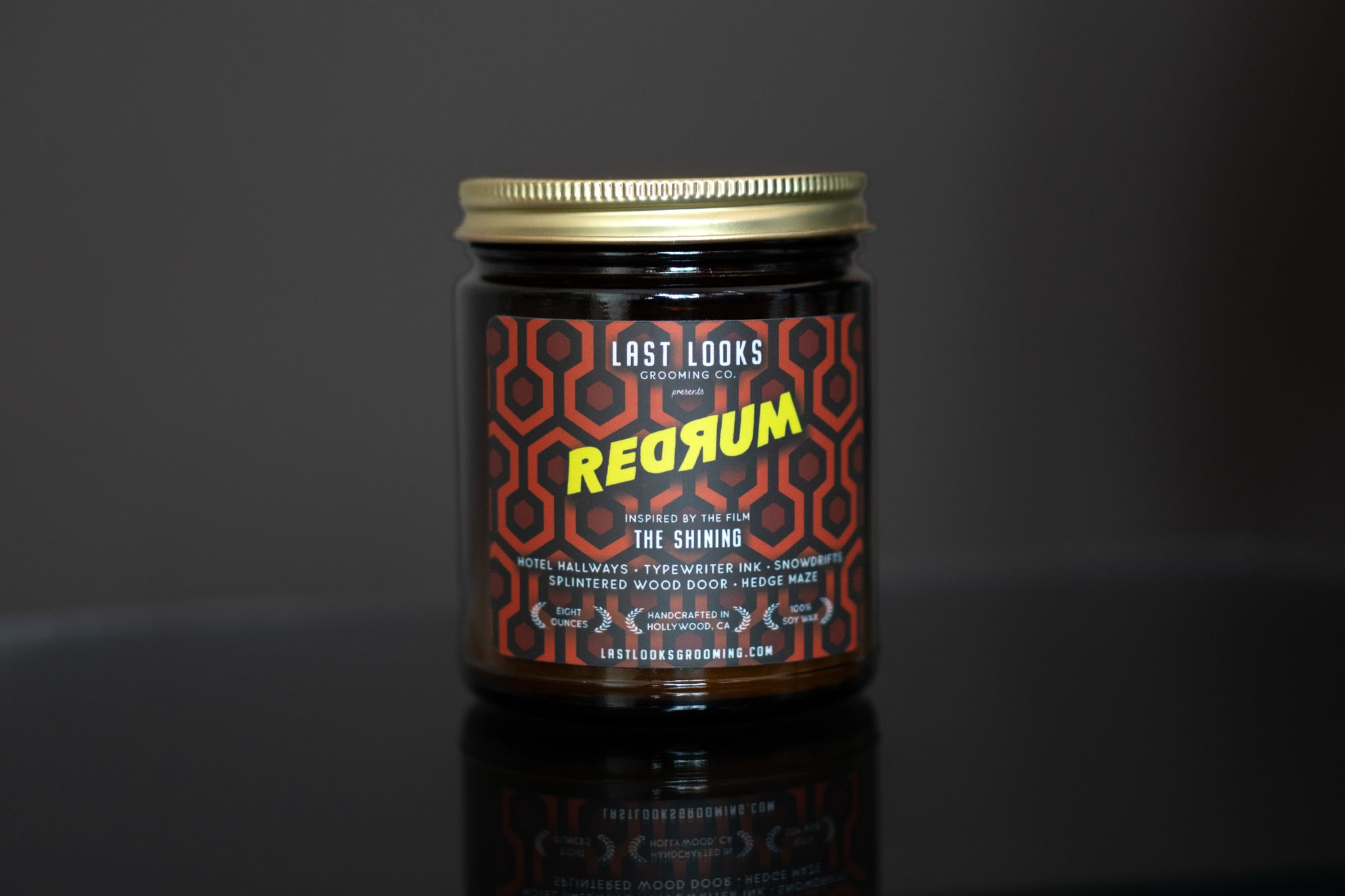 Redrum | Movie Candle Inspired by The Shining by Stanley Kubrick – Last Looks Grooming